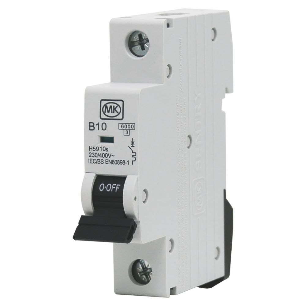 MK Sentry 10A SP B Curve MCB - Screwfix