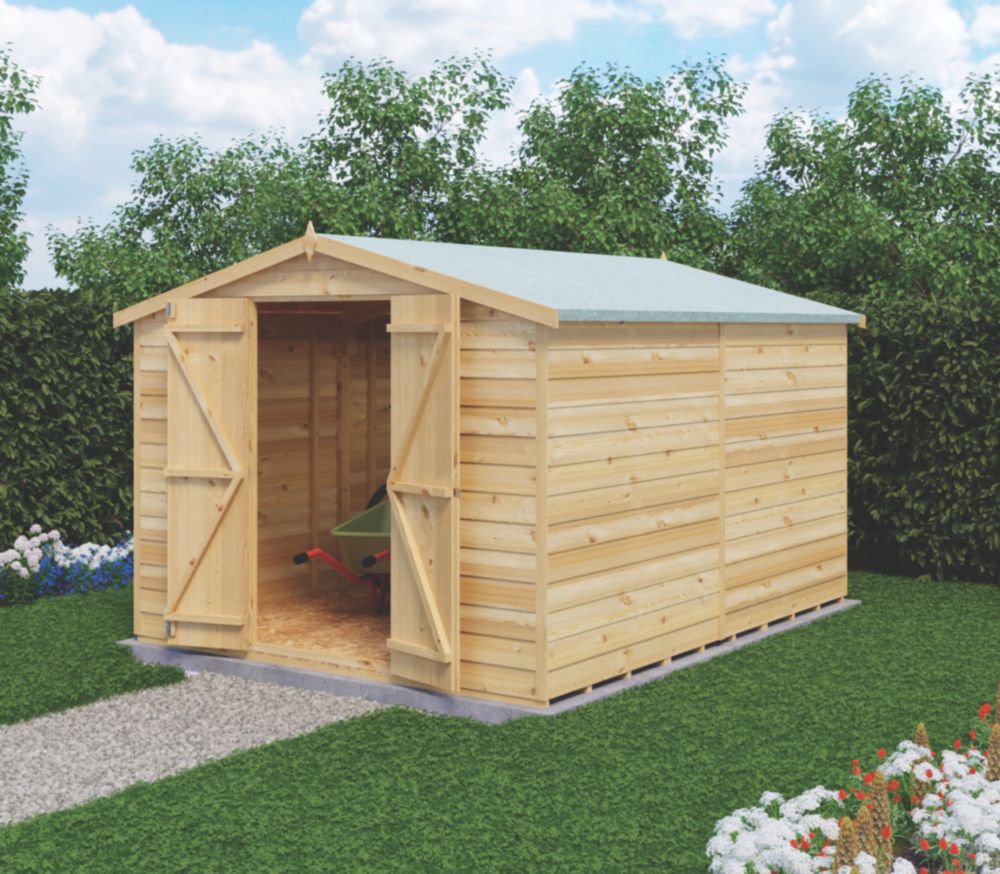 Shire 10' x 8' (Nominal) Apex Overlap Timber Shed - Screwfix