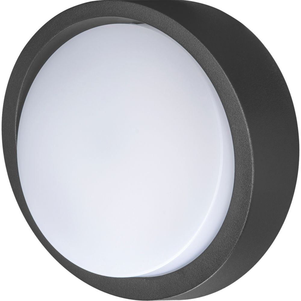 Luceco Liptus Outdoor Round LED IP65 Bulkhead Black 15W 1350lm - Screwfix