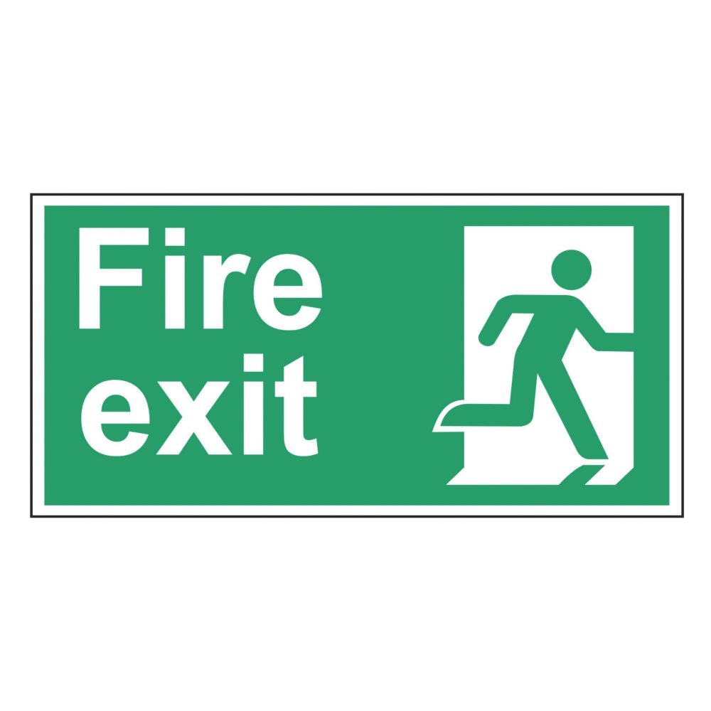 Essentials Non Photoluminescent "Fire Exit Man Right" Sign 150mm x ...