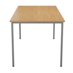 TC Group Rectangular Office Table Nova Oak/Silver 1600mm x 800mm - Screwfix