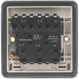 MK Metalclad Plus 10A 1-Gang 3-Pole Metal Clad Fan Isolator Switch with ...