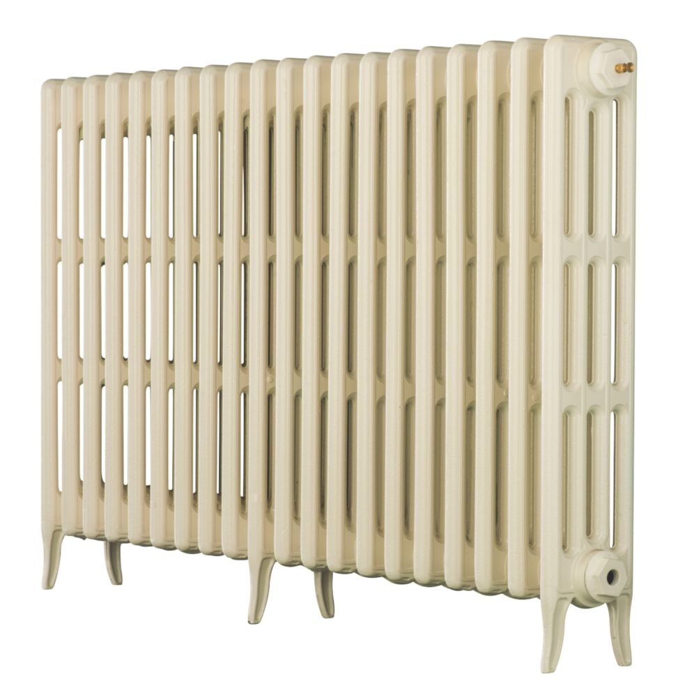 Arroll 760mm x 1114mm 5582BTU Cream Cast Iron 4 Column Radiator - Screwfix