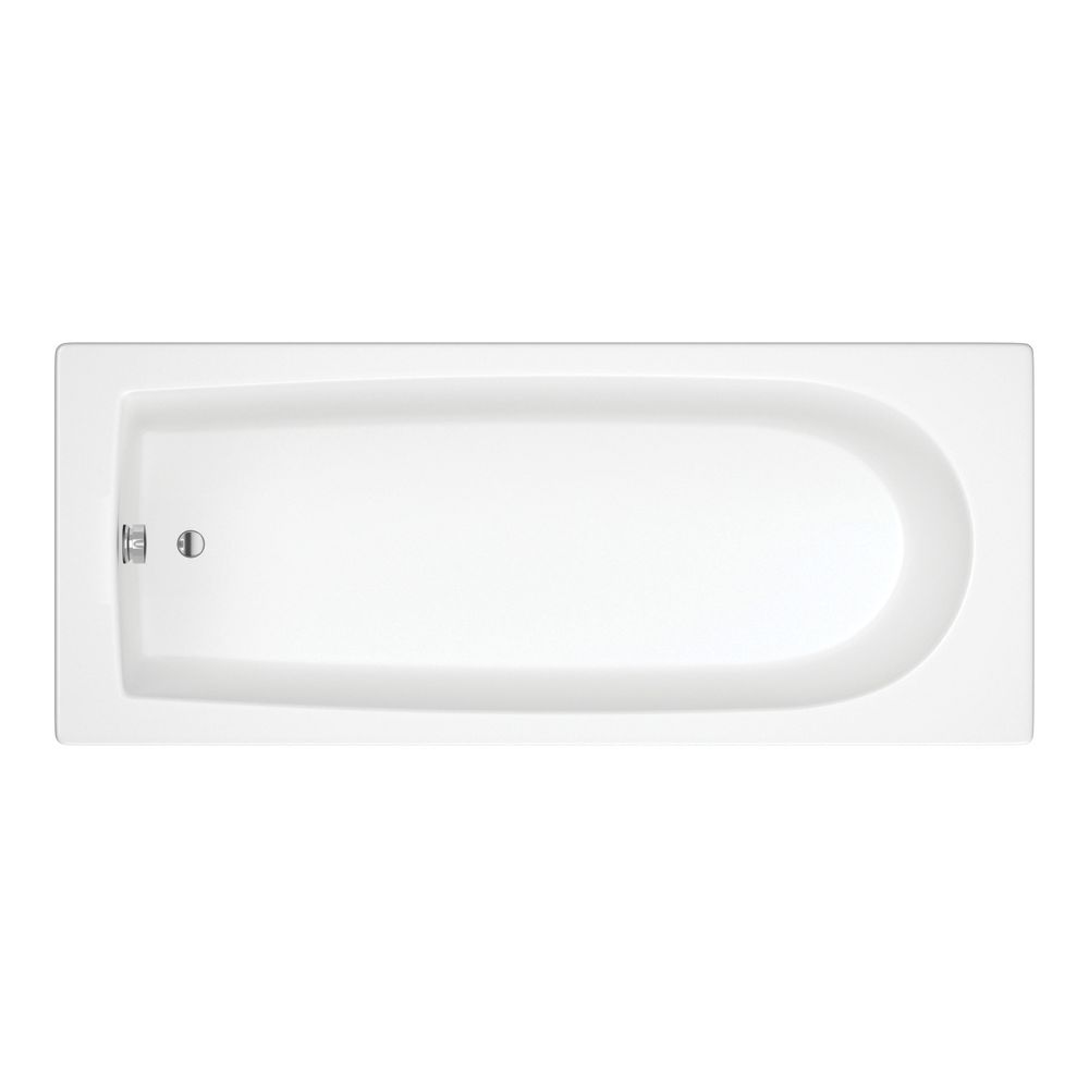 Florida Single-Ended Bath Acrylic No Tap Holes 1700mm x 700mm - Screwfix