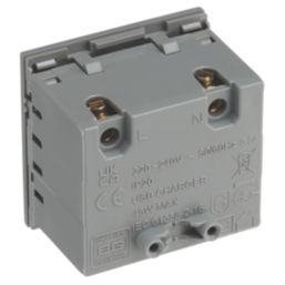 British General Euro Module Modular 3A 45W 2-Outlet Type A & C USB ...