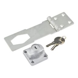 Smith & Locke Hasp & Staple with Lock Galvanised 115mm - Screwfix