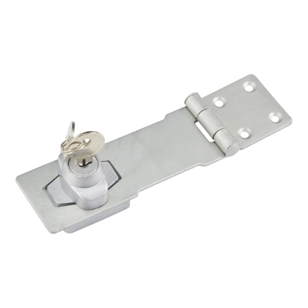 Smith & Locke Hasp & Staple with Lock Galvanised 115mm - Screwfix
