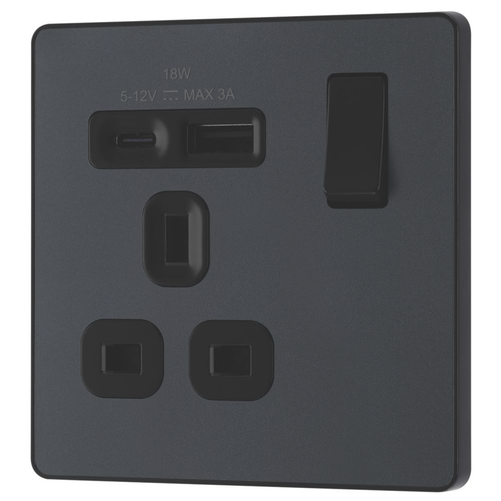 British General Evolve 13A 1-Gang SP Switched Socket + 3A 18W 2-Outlet ...