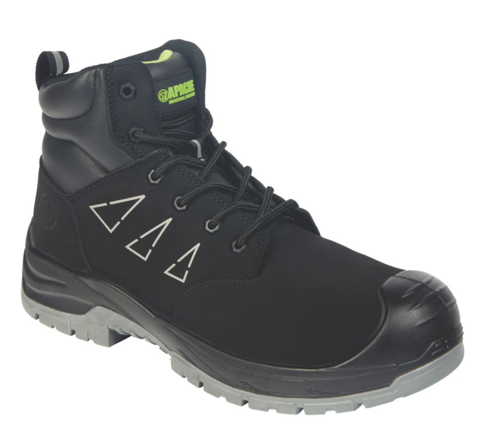 Apache Armstrong Size 14 Black Water-Resistant Safety Boots - Screwfix