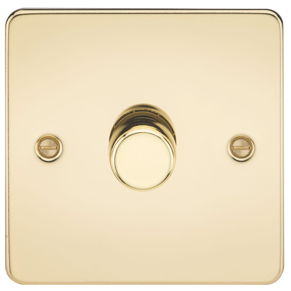 Knightsbridge 1-Gang 2-Way LED Dimmer Switch Polished Brass - Screwfix