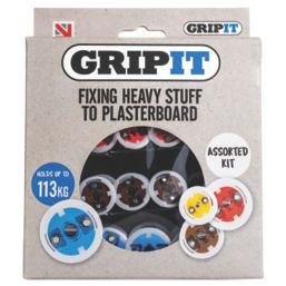 GripIt Assorted Plasterboard Fixings 32 Pieces - Screwfix