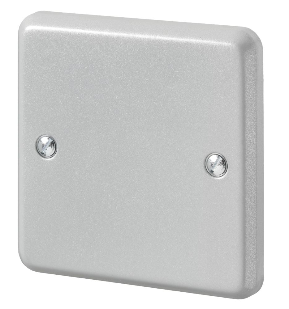 MK Metal-Clad Plus 1-Gang Metal Clad Blanking Plate Aluminium - Screwfix