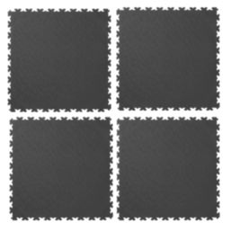 Garage Floor Tile Company X-Joint Interlocking Floor Tiles Black 5mm 4 ...