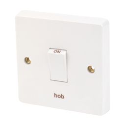 Crabtree Capital 20A 1-Gang DP Hob Switch White - Screwfix