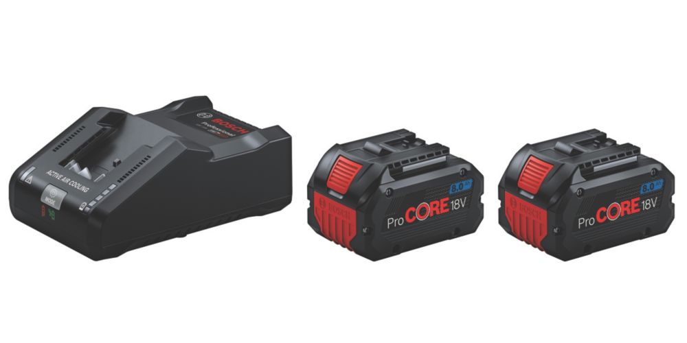 Bosch 18V 8Ah Li-Ion ProCORE18V Battery and Charger Set - Screwfix