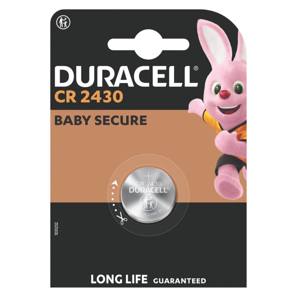 Duracell CR2430 3V Coin Cell Lithium Battery - Screwfix