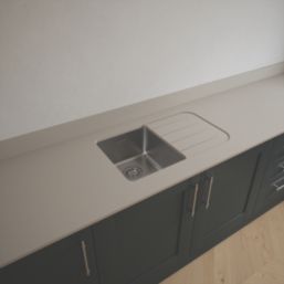 Metis Brown Fleck Kitchen Worktop with 1 Bowl Stainless Steel Sink ...