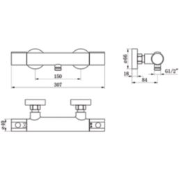 Highlife Bathrooms Argyll Exposed Single Outlet Thermostatic Matt Black ...