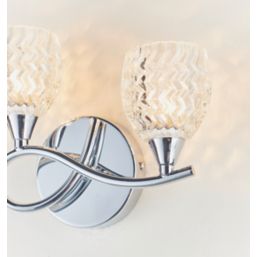 Quay Design Isabella LED Twin Wall Light Chrome 2.5W 200lm - Screwfix