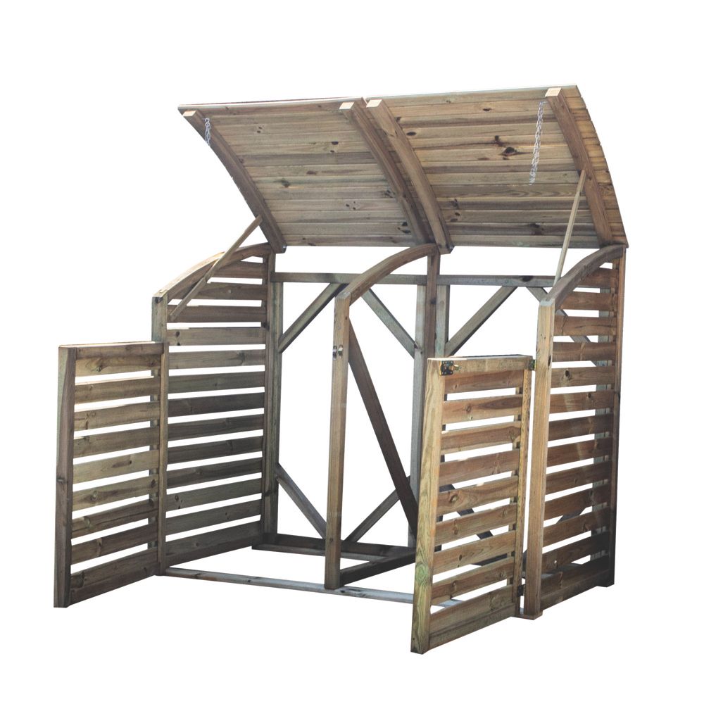 Mercia 5' x 2' 6" (Nominal) Double Timber Bin Store - Screwfix