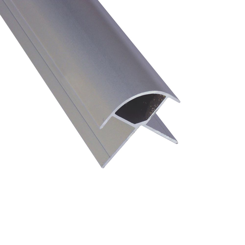 Splashwall External Corner Matt Silver 2420mm x 11mm - Screwfix