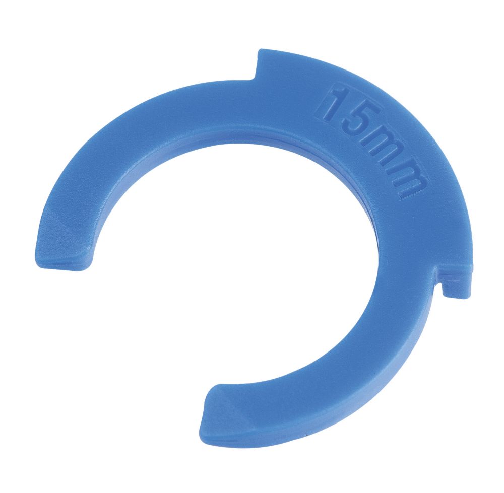 Flomasta Plastic Collet Clips Blue 15mm 10 Pack - Screwfix