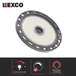 Lexco Leonis LED High Bay Light Black 120-200W 19,200-32,000lm - Screwfix