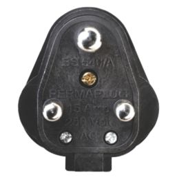 Masterplug Work Power 15A Unfused Round Pin Heavy Duty Plug Black ...