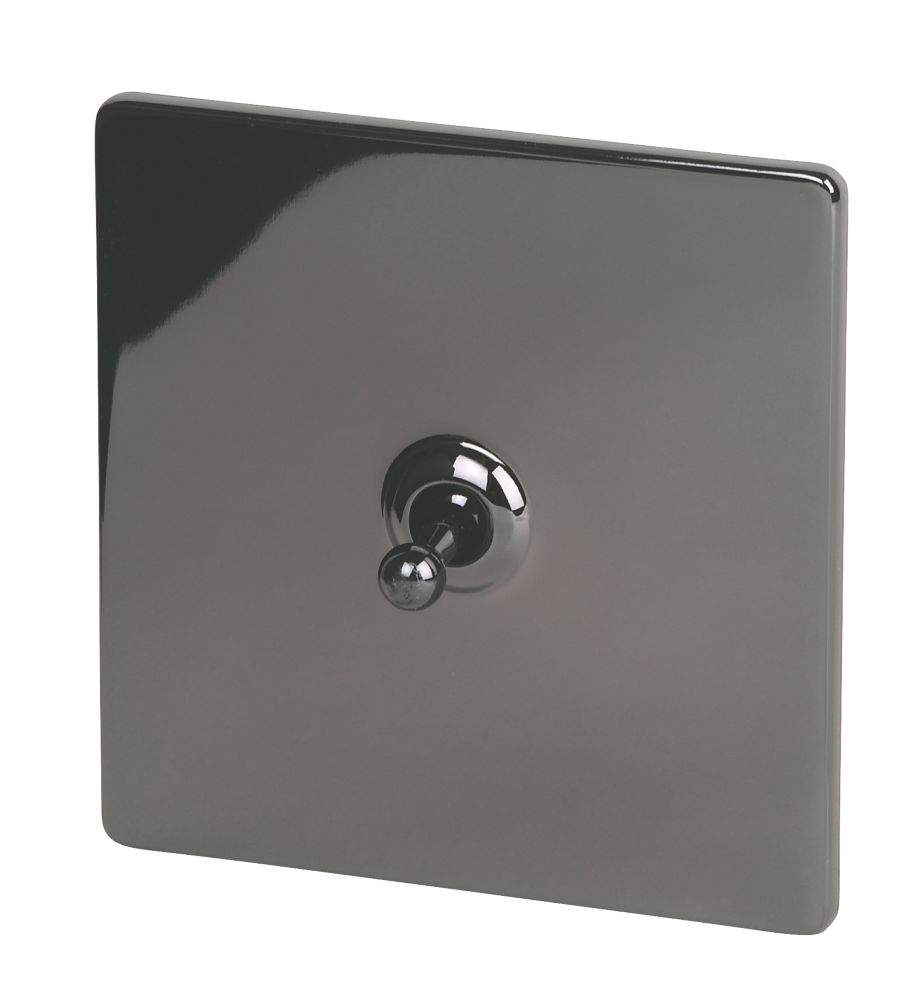 LAP 10AX 1-Gang 2-Way Toggle Switch Black Nickel - Screwfix