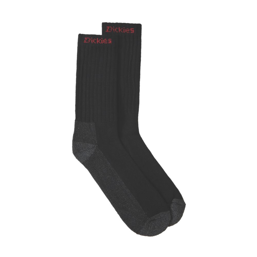 Dickies Work Socks Black 6-8.5 2 Pairs - Screwfix