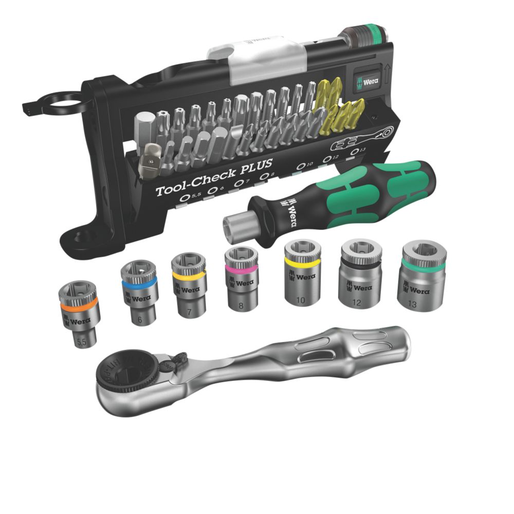 Wera Zyklop Interchangeable Tool Check Plus Ratchet Socket Bit Set 39 Pieces
