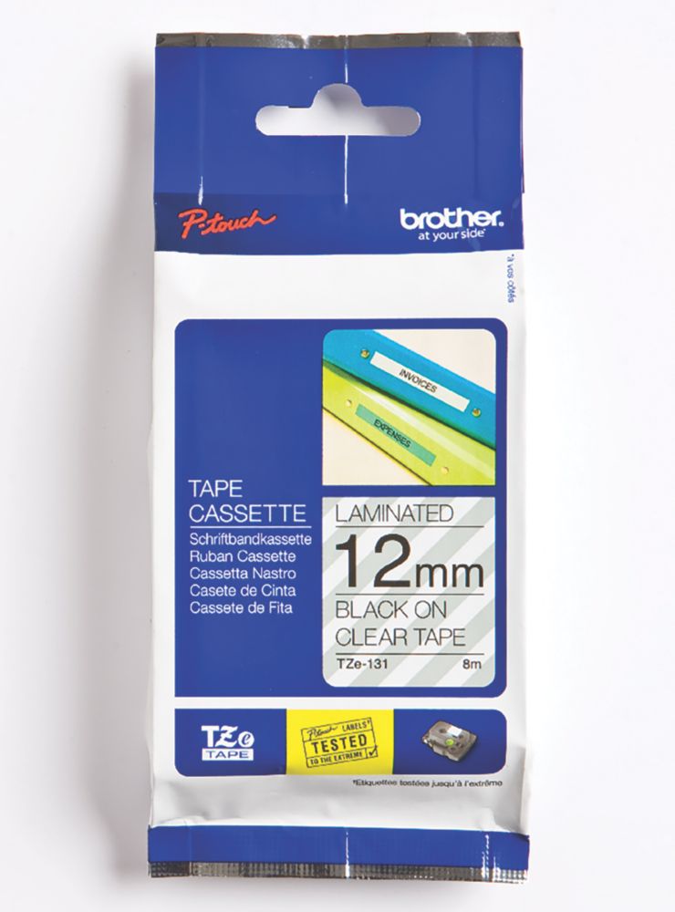 Brother TZES131 Strong Adhesive Labelling Tape 12mm x 8m - Screwfix