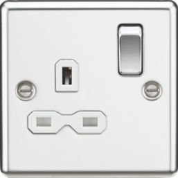 Knightsbridge 13A 1-Gang DP Switched Single Socket Polished Chrome with ...