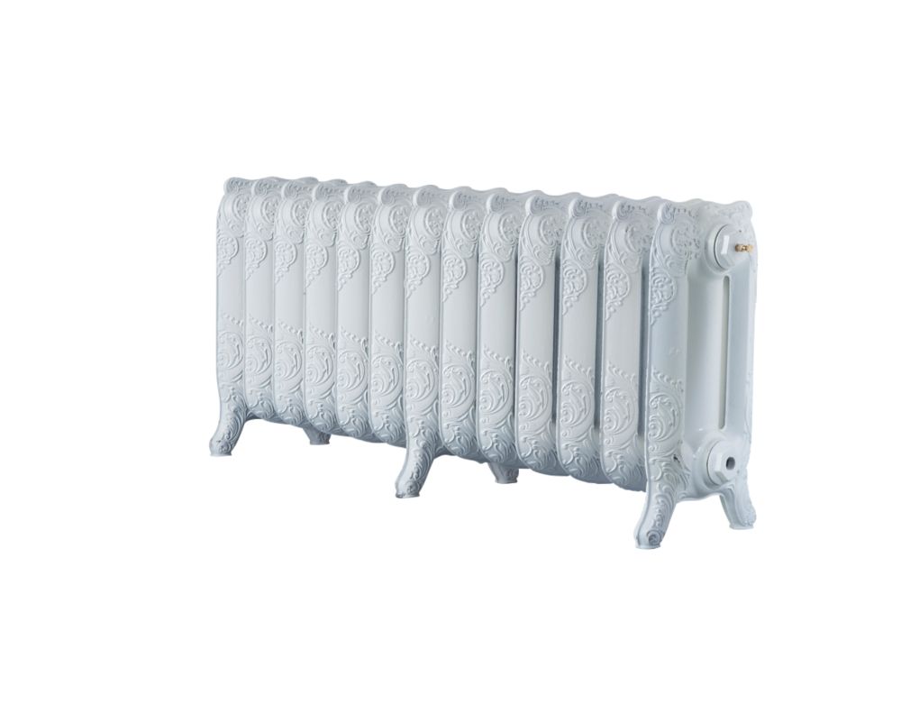 Arroll 470mm x 1074mm 3992BTU White Cast Iron 3 Column Radiator - Screwfix