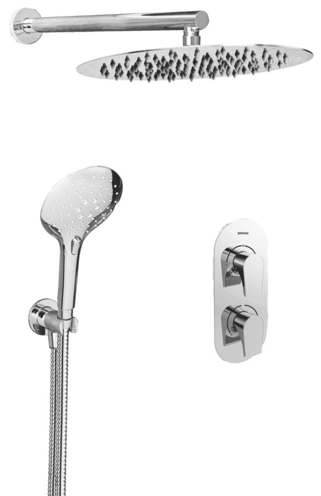 Bristan Hourglass Rear-Fed Concealed Chrome Thermostatic Mixer Shower ...