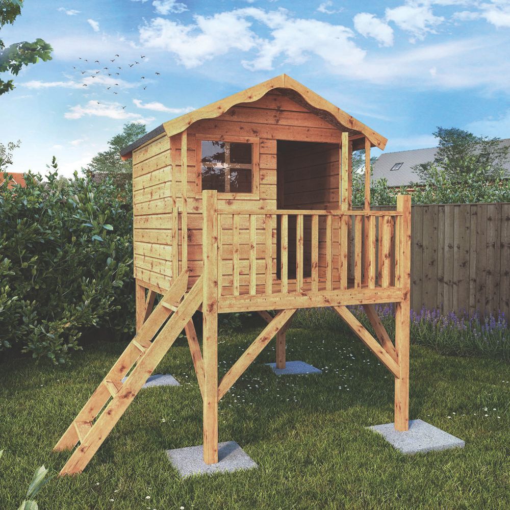 Mercia Poppy 5' x 6' 6" (Nominal) Timber Playhouse with Tower - Screwfix