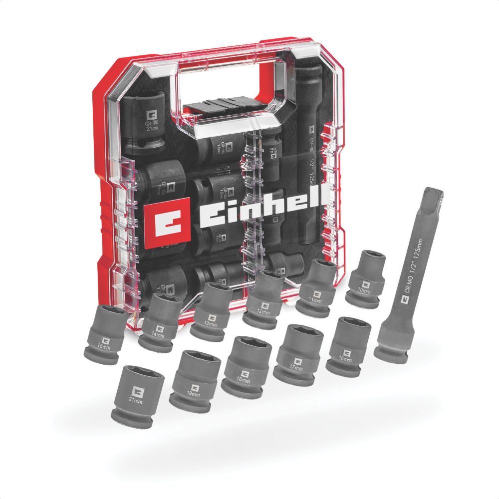 Einhell Square Shank Impact Socket Set 12 Pieces - Screwfix