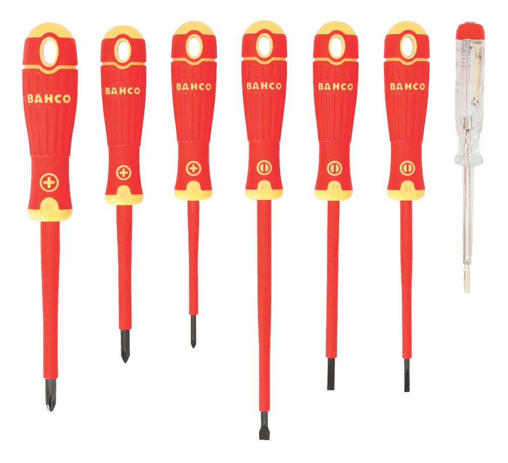 Bahco Mixed VDE Screwdrivers & Voltage Tester 7 Piece Set - Screwfix