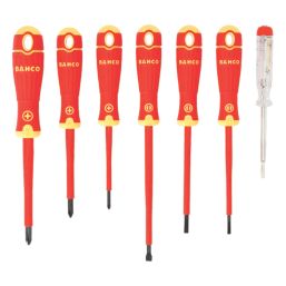 Bahco Mixed VDE Screwdrivers & Voltage Tester 7 Piece Set - Screwfix