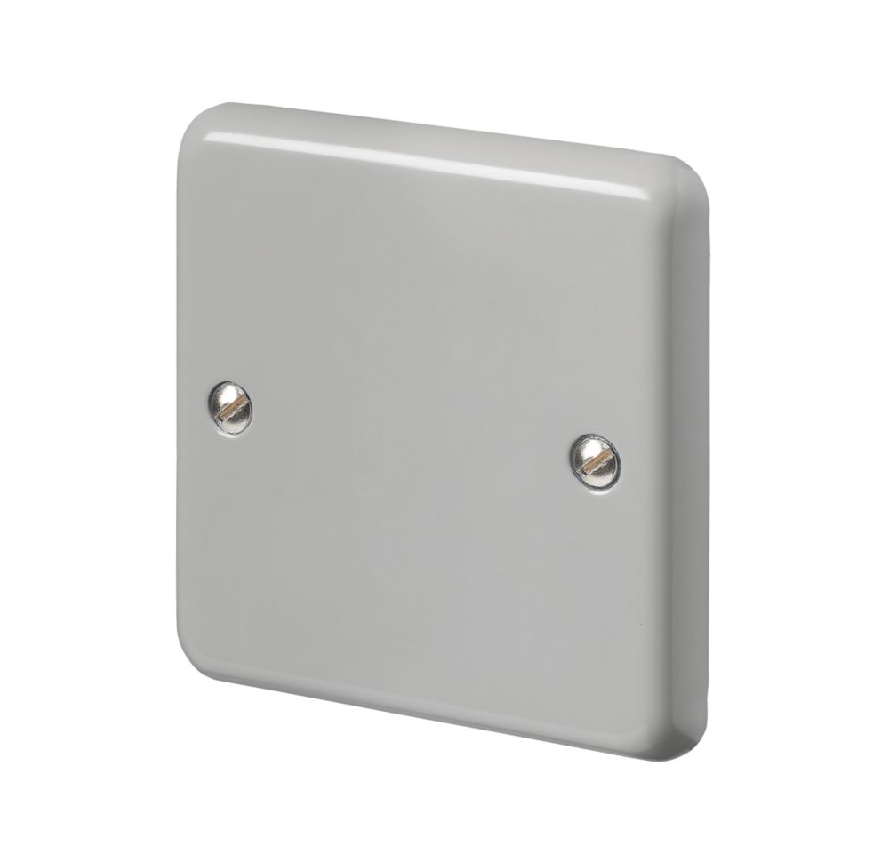 MK Contoura 1-Gang Blanking Plate Grey - Screwfix