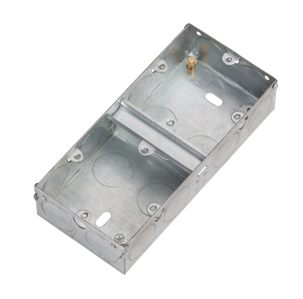 Knightsbridge 1 + 1-Gang Galvanised Steel Unfinished Back Box 35mm 5 ...