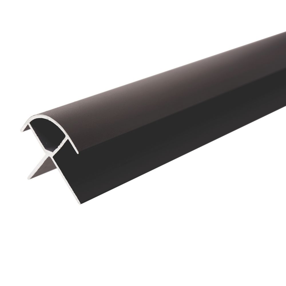 Multipanel Type B External Corner Matt Black 2450mm x 11mm - Screwfix
