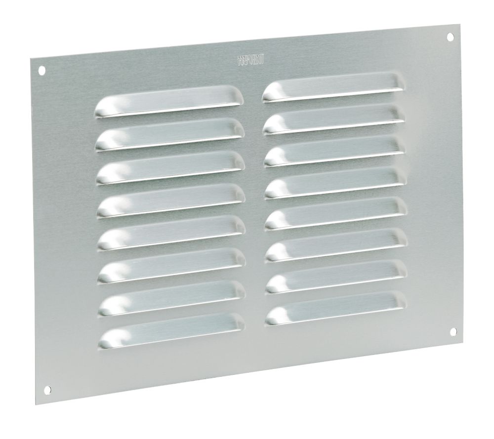 Map Vent Fixed Louvre Vent Silver 229 x 152mm | Air Vents | Screwfix.com