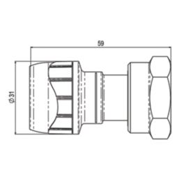 PolyPlumb Enhanced Plastic Push-Fit Straight Tap Connector 15mm x 3/4 ...