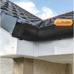 Aluflow Aluminium 90° Half Round Internal Gutter Angle Black 115mm ...