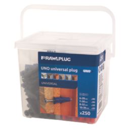 Rawlplug Uno Mixed Wall Plugs 250 Pcs - Screwfix