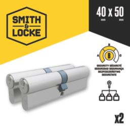 Smith & Locke 1 Star 6-Pin Euro Double Cylinder Locks 40-50 (90mm ...