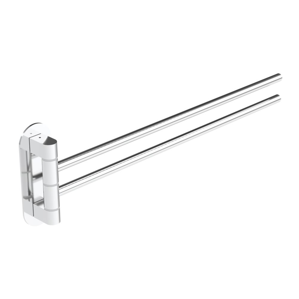 Swirl Caldew Bathroom Towel Rail Chrome 391mm x 40mm x 115mm - Screwfix