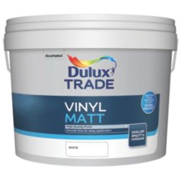 Dulux Trade 10Ltr White Vinyl Matt Emulsion Paint - Screwfix