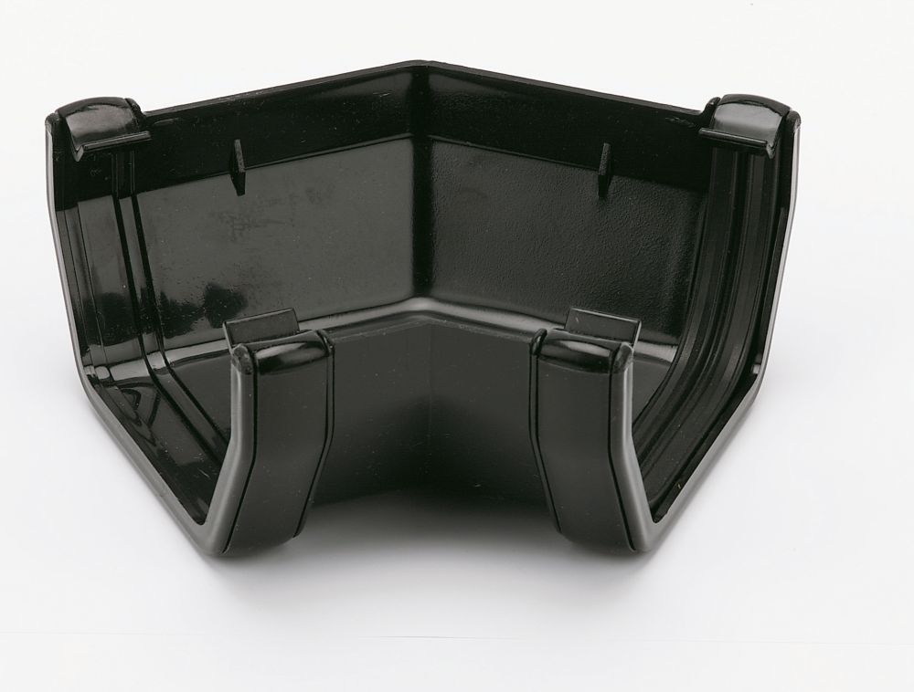 FloPlast Square Line 135° Square Gutter Angle Black 114mm | Square Line ...